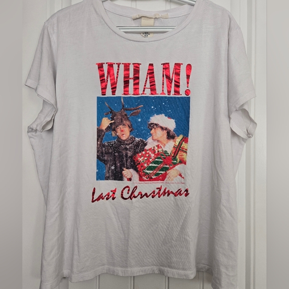 H&M | Tops | Wham Christmas Band Tshirt Womens Size Xl | Poshmark